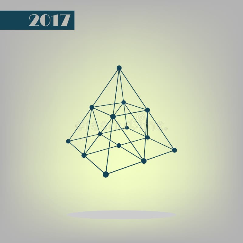 Pyramid wire-frame stock illustration. Illustration of architect - 2537359