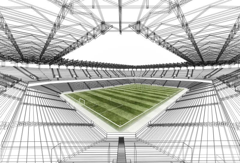 Wire Frame of Football or Soccer Stadium Stock Illustration ...