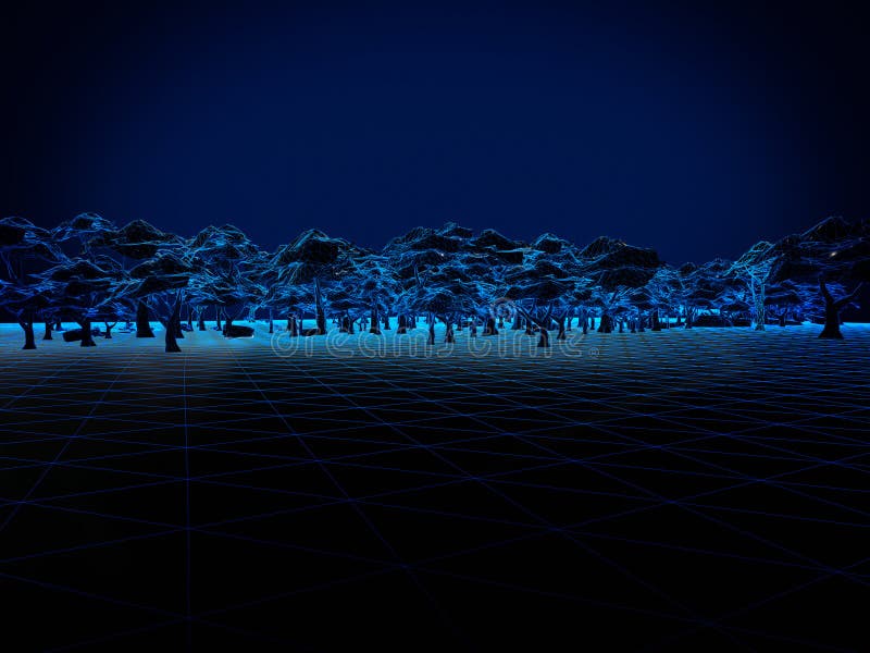 Wire Frame of Trees Model ,graphic Forest Background. Stock ...