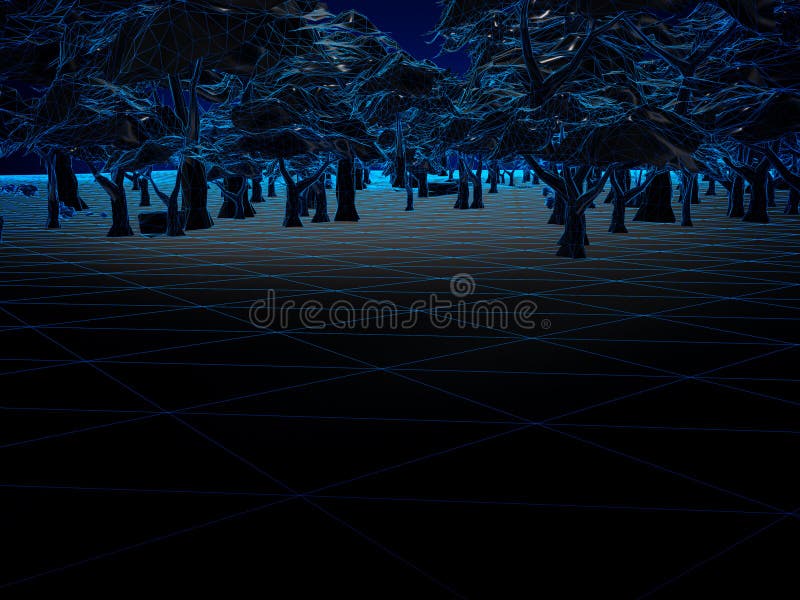 Wire Frame of Trees Model ,graphic Forest Background. Stock ...