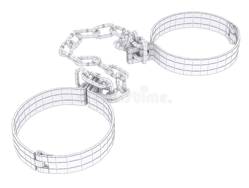 Wire-frame white shackles stock image. Image of legcuffs - 76643223