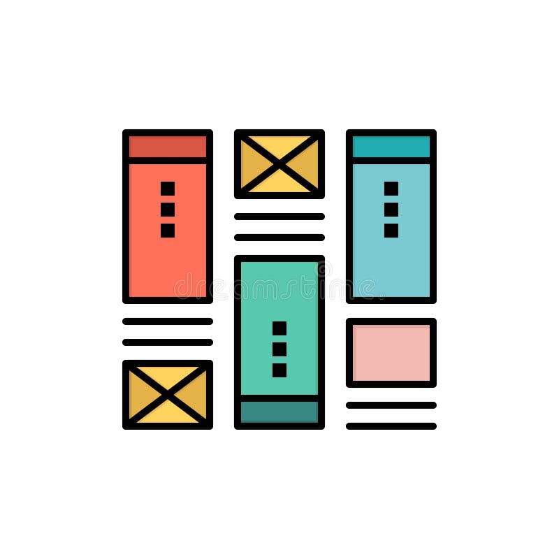 Wire Framing, Sketching, Wireframe, Idea Flat Color Icon. Vector Icon ...