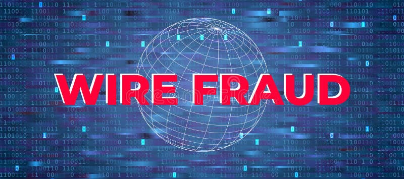 Wire Fraud Warning Symbol on Digital Binary Code Background ...