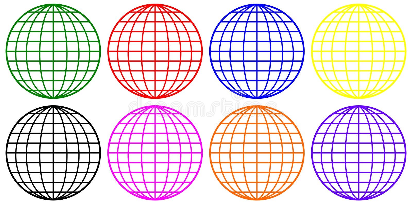 Wireframe Globe Set stock illustration. Illustration of ball - 983313