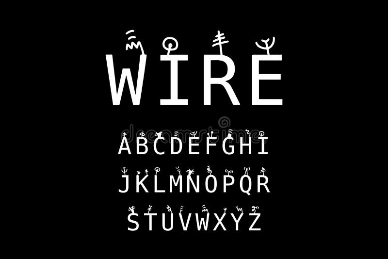 Wire Hand Drawn Vector Type Font in Cartoon Comic Style Letters with ...
