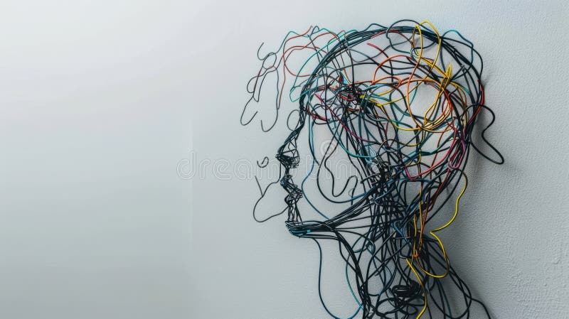 The Wire Head Sculpture.AI Generated Image Stock Photo - Image of ...