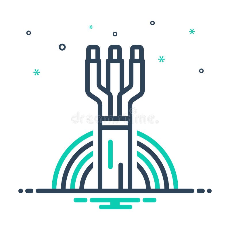 Mix Icon for Wire, Electric and Power Stock Vector - Illustration of ...