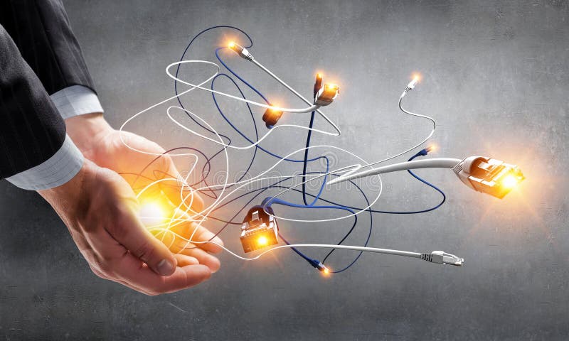 Wire Internet connection stock photo. Image of human - 121306474