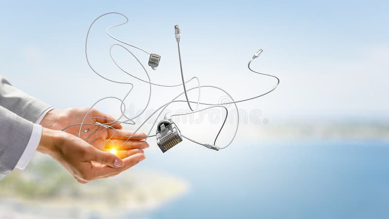 Wire Internet connection stock image. Image of person - 123349381