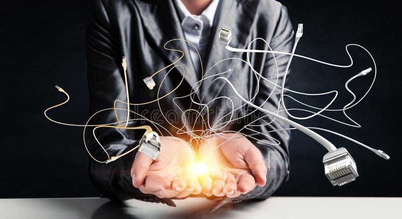 Wire Internet connection stock photo. Image of people - 129071748