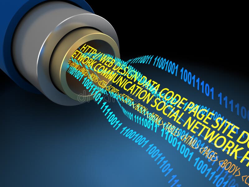 Wire with internet data stock illustration. Illustration of abstract ...
