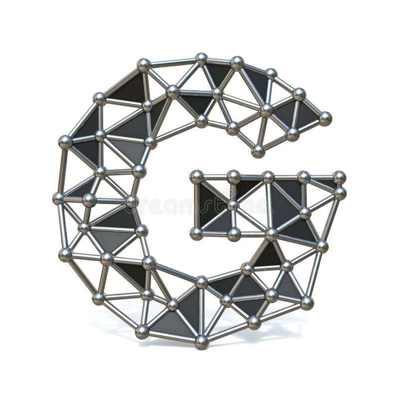 Wire Low Poly Black Metal Font Letter G 3D Stock Illustration ...