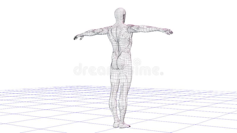Wire Man Stand and Rotates about the Axis with Stock Footage - Video of ...