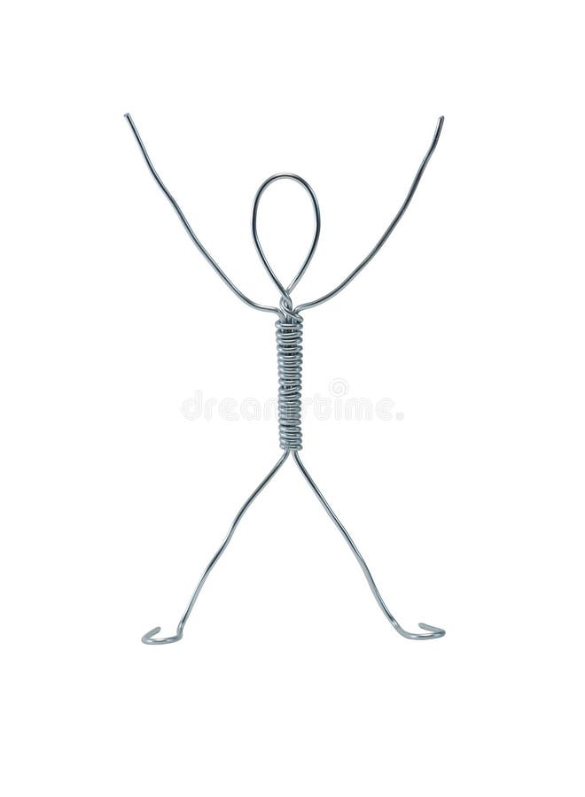 Wire Man on White stock photo. Image of caution, abstract - 155496358