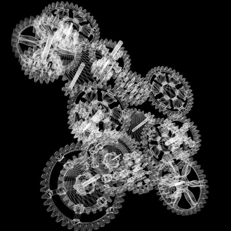 Wire mechanism gears stock illustration. Illustration of equipment ...