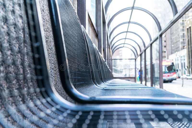 Bus Stop Bench Waiting for Passenger Stock Image - Image of buildings ...
