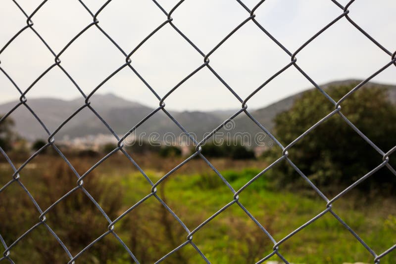 Wire Mesh Close Up, Blur Landascape Background Stock Photo - Image of ...