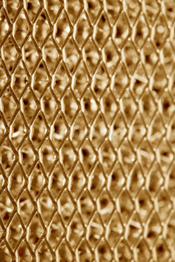 Wire Mesh Close Up Steel Surface for Background in Gold Stock Image ...