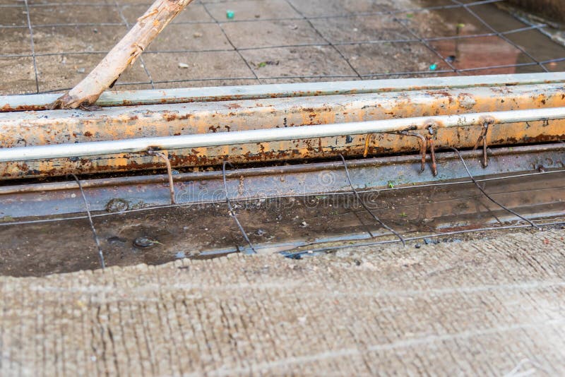 Wire Mesh on Construction Path Way Stock Image - Image of pattern ...