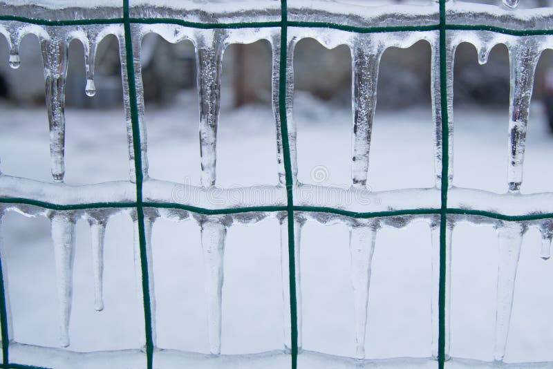 Wire mesh covered with ice stock image. Image of beautiful - 107219465