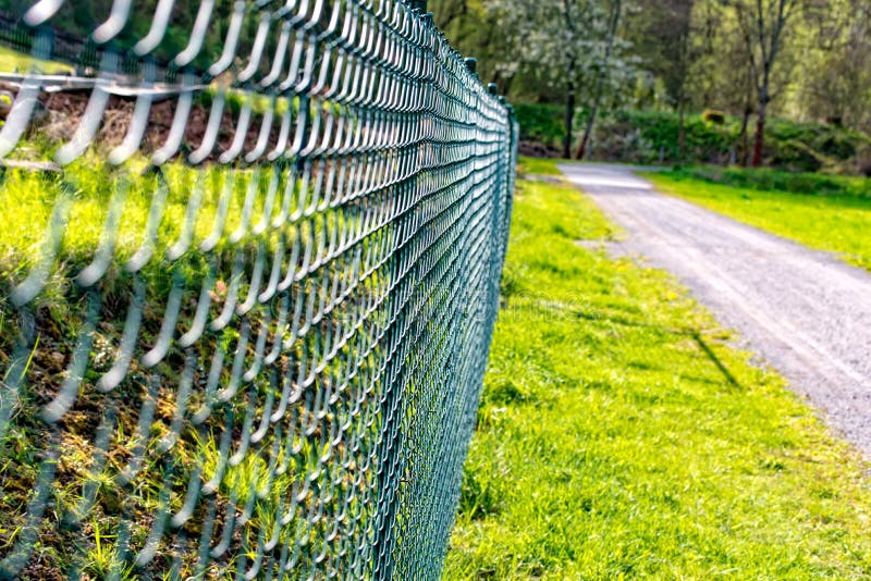 Wire Mesh Fence Fenced Plot Stock Image - Image of linkage, chain: 92636587