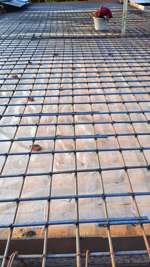 Wire Mesh Iron Installation on the Work Floor for Casting Stock Image ...