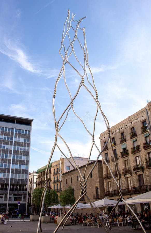 Wire Mesh Modern Sculpture Barcelona Spain Editorial Photography ...