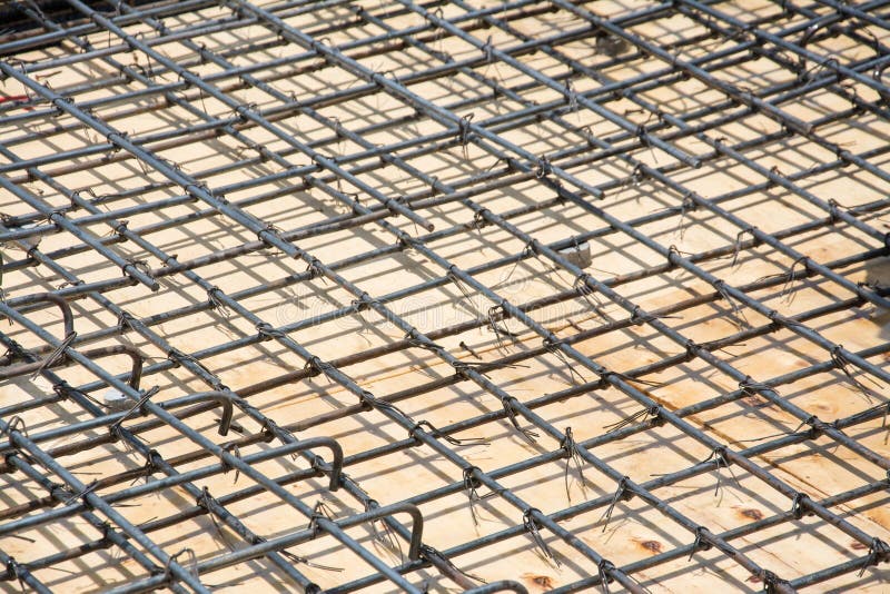 Wire Mesh Steel on Floor at Construction Site Stock Photo - Image of ...