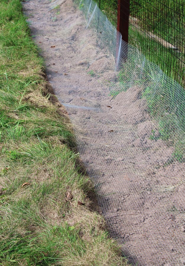 A Wire Mesh Strip Placed on the Outer Edge of a Fence Stock Image ...