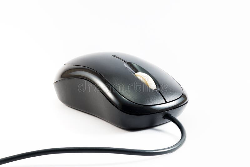 Computer Mouse With Wire Isolated On White Stock Photo - Image of ...