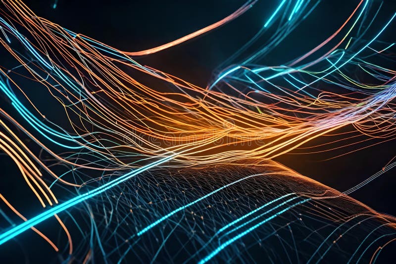 Wire Neon Element Abstract Background. Generative AI Stock Illustration ...