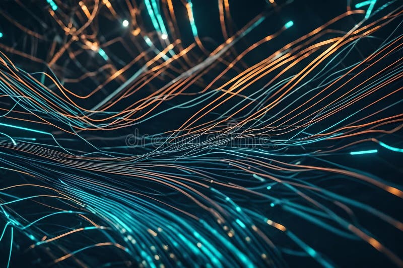 Wire Neon Element Abstract Background. Generative AI Stock Illustration ...