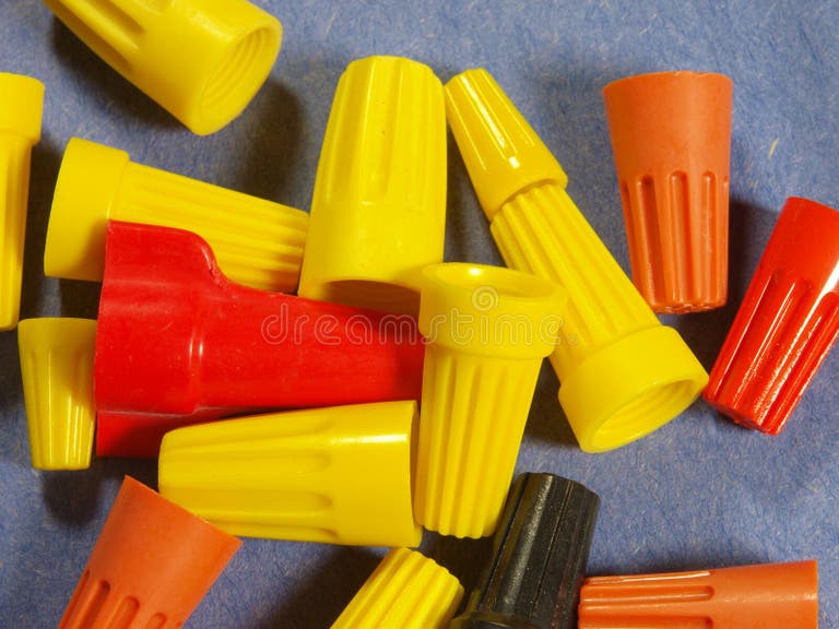 Wire nuts close up stock photo. Image of connectors, insulation - 10555310