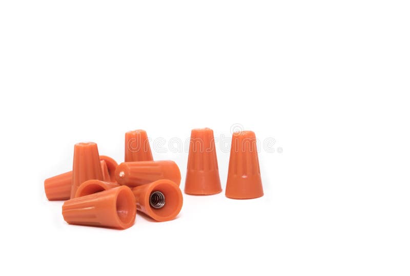 Wire Nuts on White Background Stock Image - Image of caps, current ...