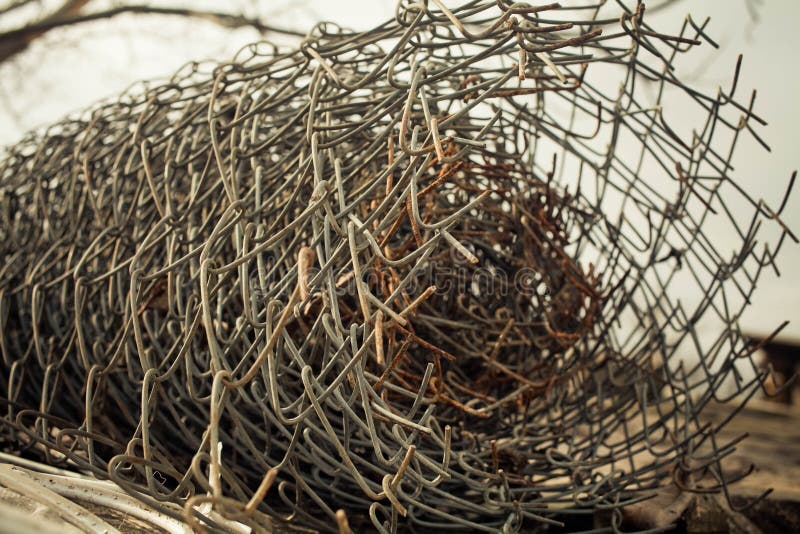Wire old netting folded stock photo. Image of grass - 143980136