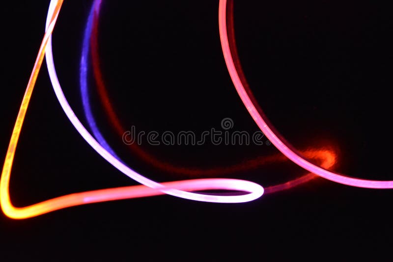 A Wire with Orange and Blue Light, a Light Guide Wire with Different ...