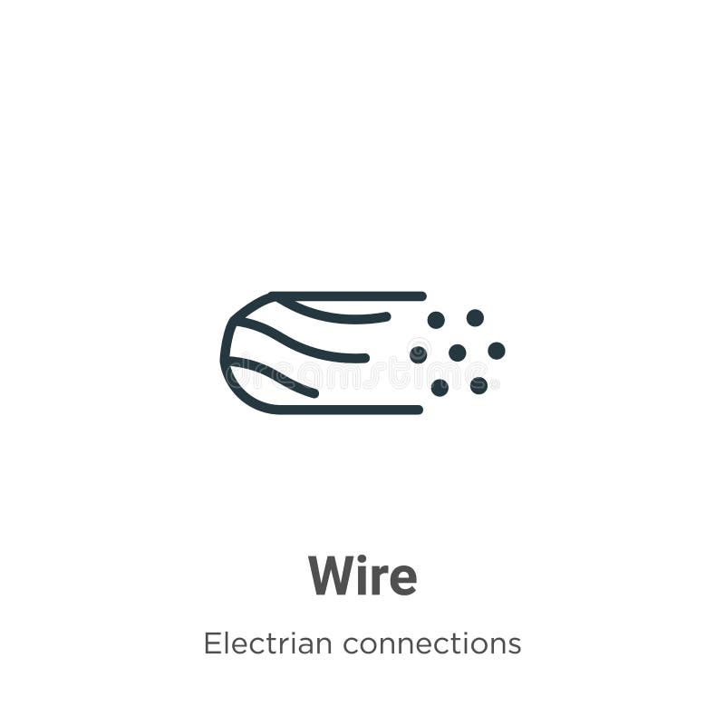 Wire Outline Vector Icon. Thin Line Black Wire Icon, Flat Vector Simple ...