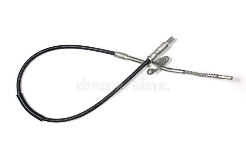 Metal Cable Parking Brake Isolated on White Background Stock Photo ...