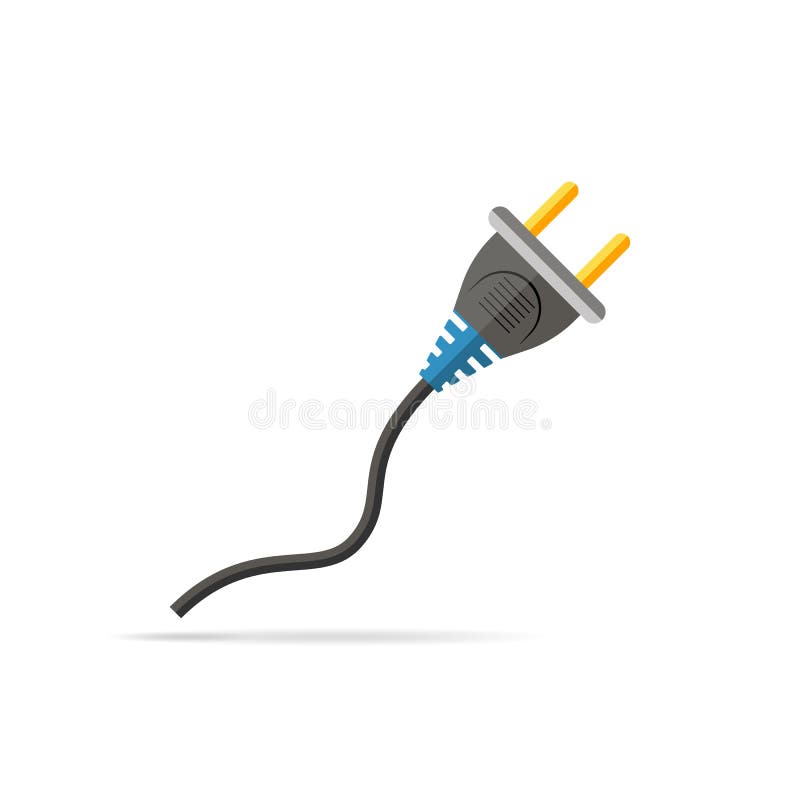 Wire Plug and Light Bulb Flat Icon. Vector Illustration Stock ...