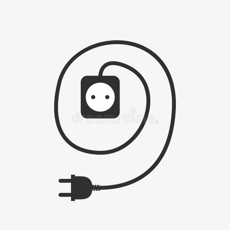 Wire Plug and Light Bulb Flat Icon. Vector Illustration Stock ...