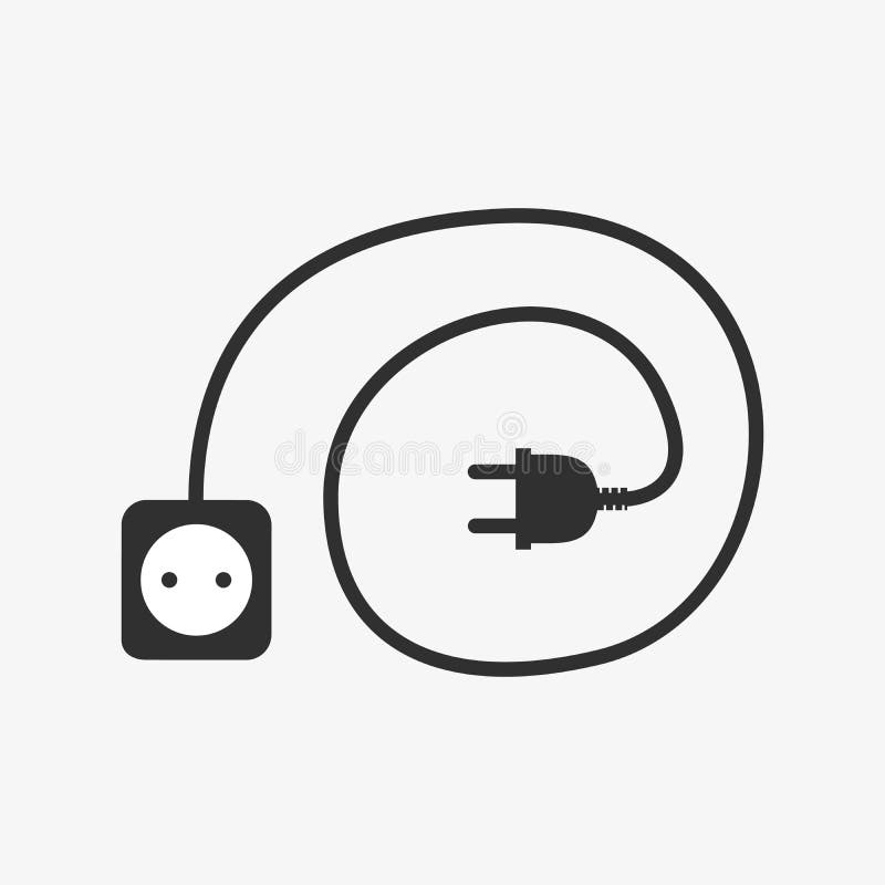 Wire Plug and Socket Icon. Vector Illustration Stock Illustration ...