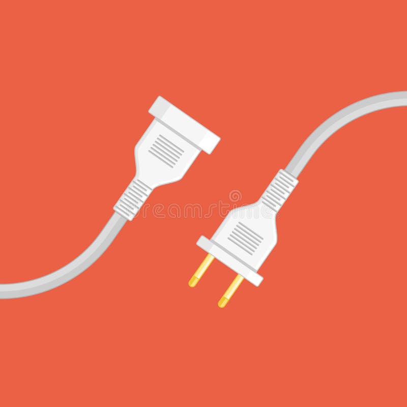 Wire plug and socket. stock vector. Illustration of electric - 134597783