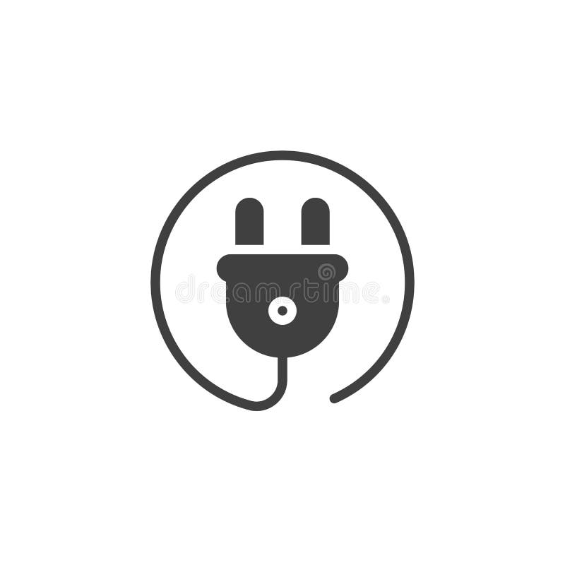 AC Power Plug Line Icon, Outline Vector Sign, Linear Pictogram Isolated ...