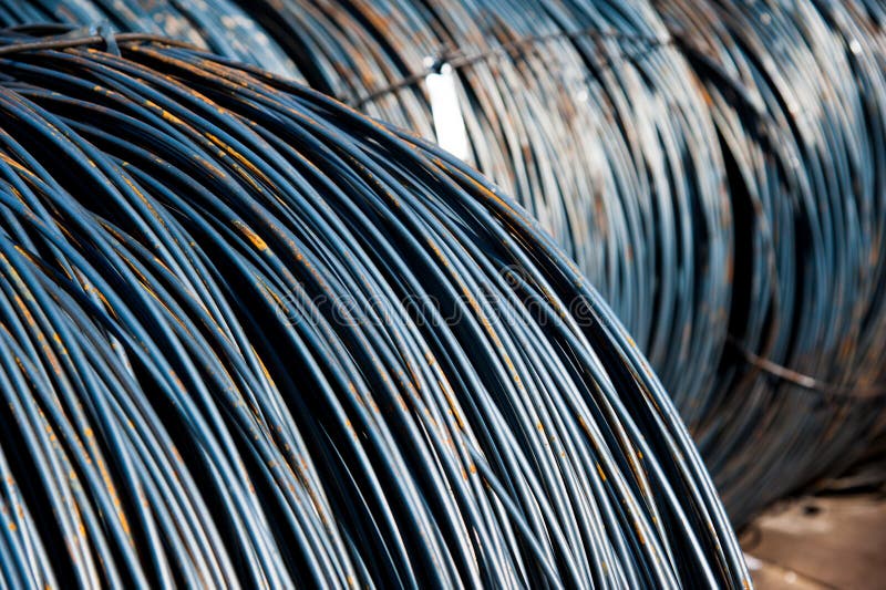 Wire production plant stock image. Image of coil, manufacturing - 142161933