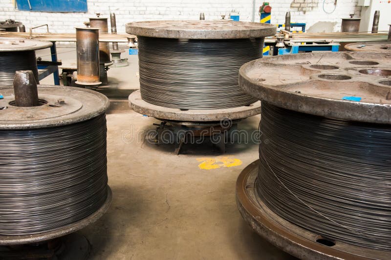 Wire production plant stock image. Image of production - 183059351