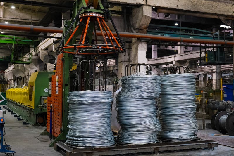 Wire production plant stock photo. Image of metal, production - 234595640