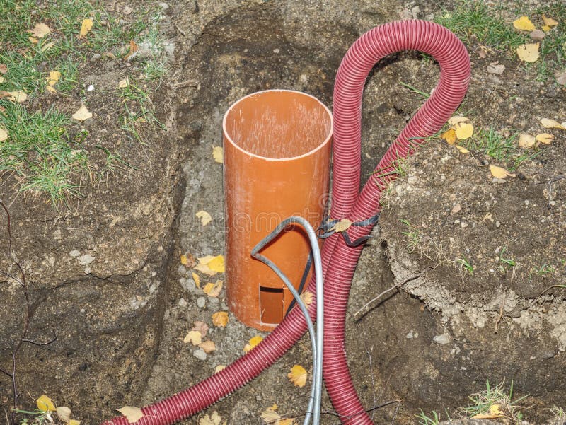 Wire Protection for City Light System in Park. Steel Cable Stock Photo ...
