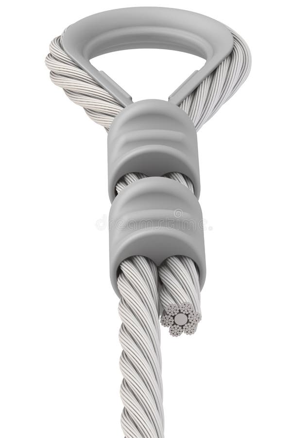 Wire Rope. Attachment of Rope. Loop Stock Illustration - Illustration ...