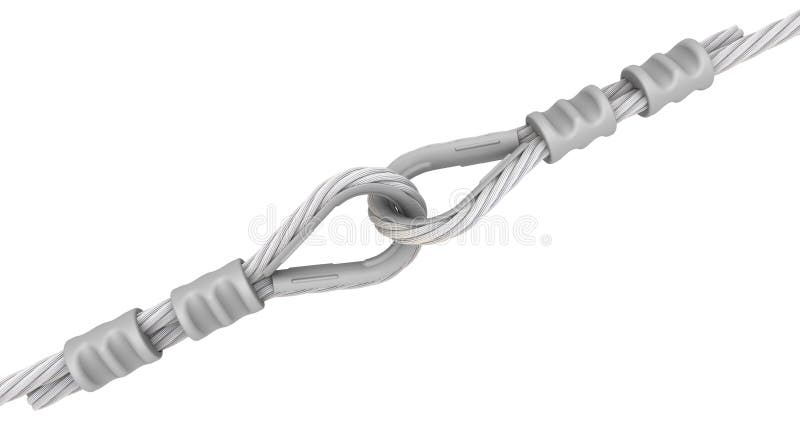 Wire Rope. Attachment of Rope. Loop Stock Illustration - Illustration ...