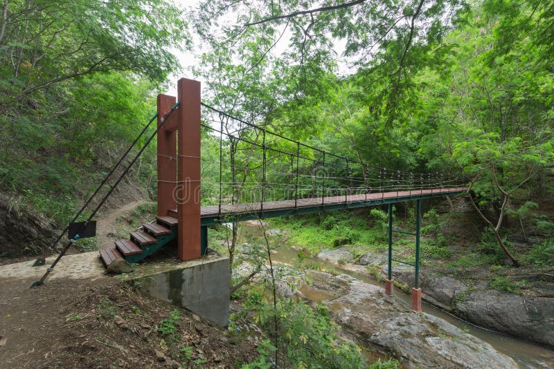 Wire Rope bridge stock image. Image of architecture, thailand - 67107173